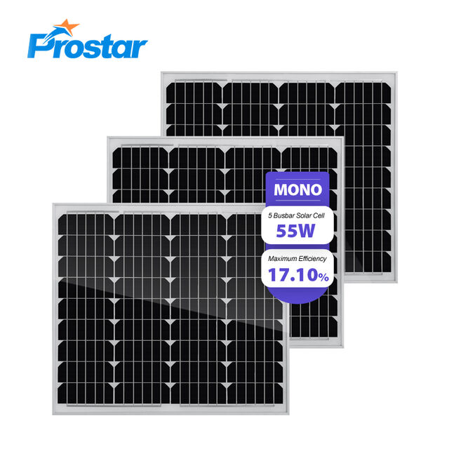 55W 5BB Mono Solar Panel 55Wp PV Modules for Grid-tie Solar Power ...