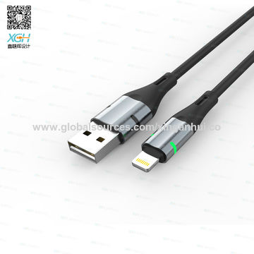 China 1m nylon braid led charging cable usb 2.0 to ios cable with ...