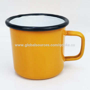 Buy Wholesale China 12 Oz Enamel Mug With Red Rim Colored Mug & Colored ...