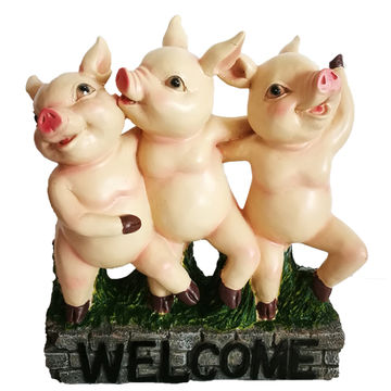 Buy Wholesale China Cute Small Resin Ornament Polyresin Pig Figure With ...