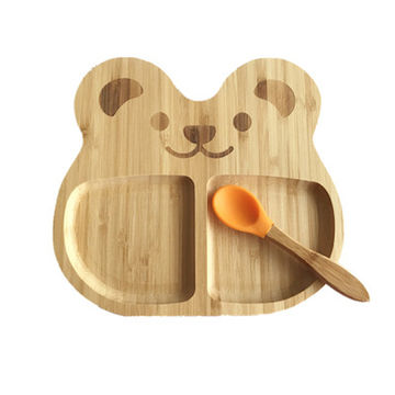 Buy Wholesale China Natural Bamboo Kids Dinnerware Sets With Silicone ...