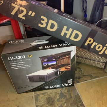 Laser View Lv-3000 4k Ultra Hd Smart Projector (android) With 72" 3d Hd ...