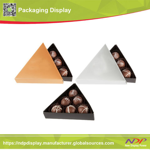 Triangle gift packaging box,cardboard snack Chocolate truffle Packaging ...