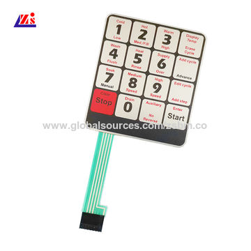 High quality poly/ metal dome embossed tactile membrane control switch ...