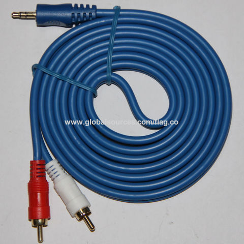 Buy Wholesale China 3.5mm Stereo-2rca Blue Av Cable High Quality & Av ...