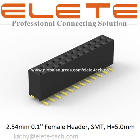 2.54mm 0.1'' Female Header connector, Dual Row, SMT type , 02-40P, 2 ...