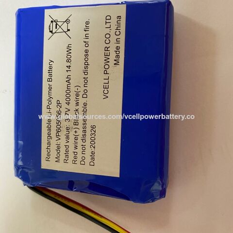 Buy Wholesale China 3.7v 4000mah 14.8wh Lithium Polymer Battery With ...