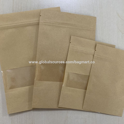 Buy Wholesale China Self Standing Kraft Zipper Bag, With Pet Window ...