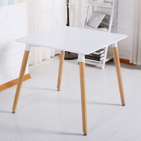 MDF top table with wooden legs, simple dining table MDF table tea table ...