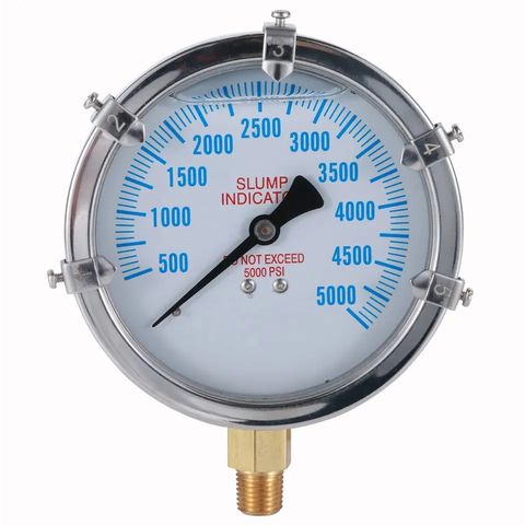 5000psi Slump Pressure Gauge, Slump Meter, Oil Filled Slump Indicator ...