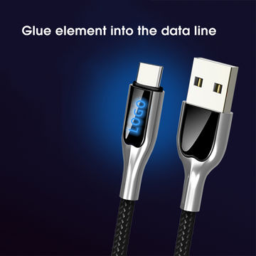 Led flash oem usb cable 1m/1.2m/1.5m/2m long usb2.0 cotton braid usb ...