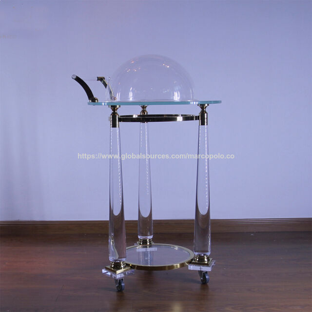Buy Wholesale China Oem Clear Acrylic Food Trolley Serving Bar Cart ...