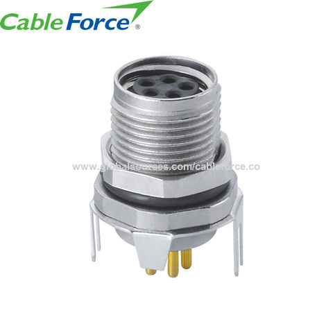 Buy Wholesale China M8 B Code Female 5 Pin Front Side Fastening Panel Pcb Contacts Connector ...