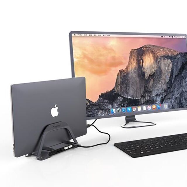 10 Ports USB C Hub MST Docking Station Multifunction Upright Holding ...