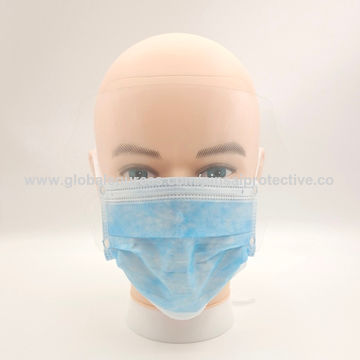 China 3 Ply Disposable Nonwoven Earloops blue Face Mask with Anti-Fog ...