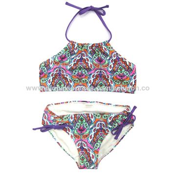 China Girls' Beach Sport Halter Bikini 2-Piece Swimsuit on Global ...