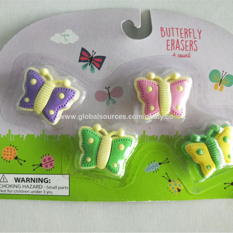 Buy Wholesale China Butterfly Shape Erasers 4pcs & Erasers at USD 0.35 ...