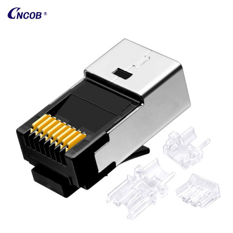 China RJ45 Cat6/Cat6a Locking 3-pcs Plug with Boot for Solid or ...