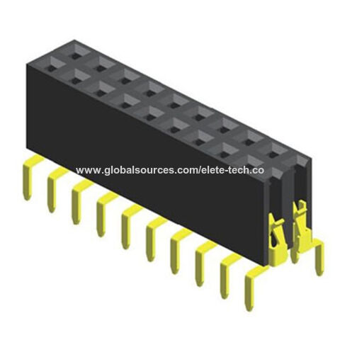 2.54mm Female Header,Dual Row,SMT Bottom Entry Type, PCB Connector, H=7 ...