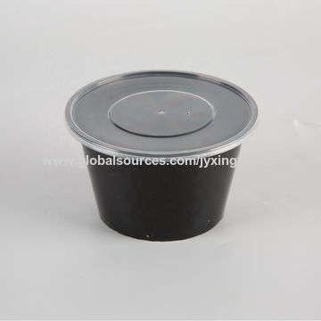 China High Capacity Black Take Away Food Packing PP Plastic Round food ...