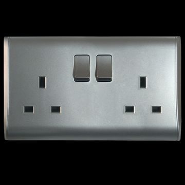 Buy Wholesale China 13a 2 Gang Switched Socket,double Pole Silver Color ...