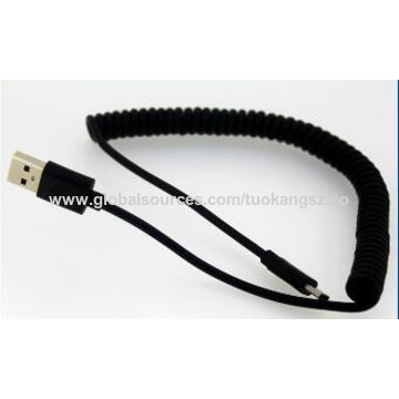 China High stretchable cord spring Type C cable for car on Global ...
