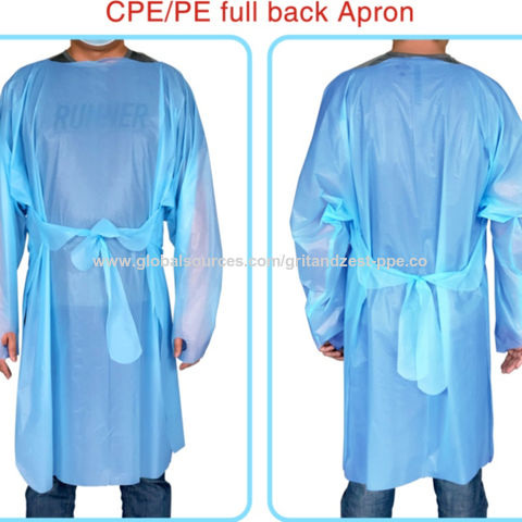 CPE Disposal Isolation Apron Gown,protective coverall, Disposable gown ...