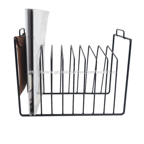 Hot selling Iron Wire Notebooks Storage Rack Desktop Magazine holder CD ...