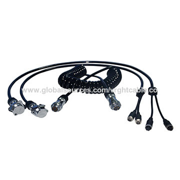 Two Cameras Heavy Duty Rear View Camera Trailer Vehicle Cable With plug ...