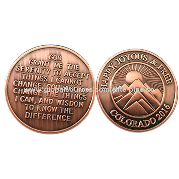 China Customized challenge coin, zinc-alloy/antique copper plating ...
