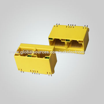 Buy Wholesale China Dual Vertical Rj45 Pcb 1x2 Port 180 Degree ...