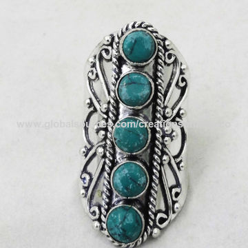 Buy Wholesale India Brass Metal Ring With Handicraft Work And Five ...