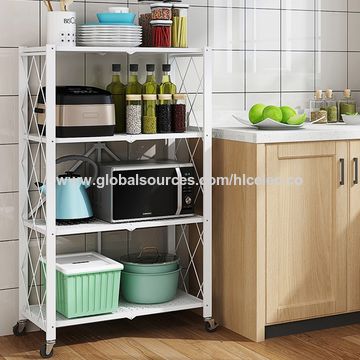 Buy Wholesale China Hlc 4 Tier Mobile Kitchen Storage Rack, Foldable ...
