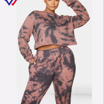 Buy Wholesale China Plustie Dye Tracksuit Two Pieces Jogging Suit ...