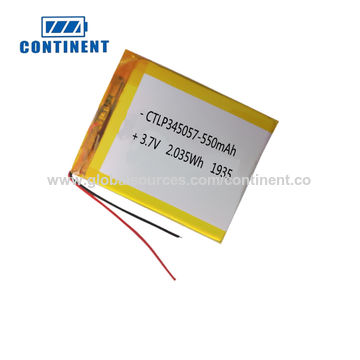 Rechargeable Mini Lipo Battery Ctlp345057-550 3.7v 550mah Small Lithium ...