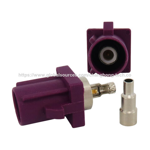 Automitive Coaxial Fakra D Type Connector with SMB Male Crimp for 1.32 ...