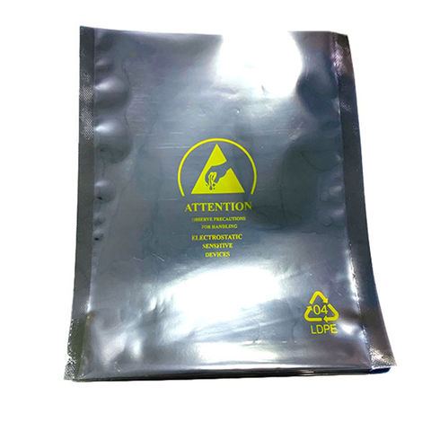 Printed zip lock plastic esd bags Light Grey esd shielding anti static ...