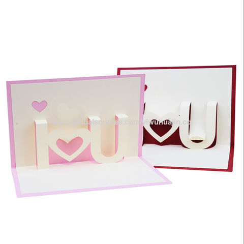 Buy Wholesale China I Love You 3d Valentine Card Pop Up Greeting Card ...