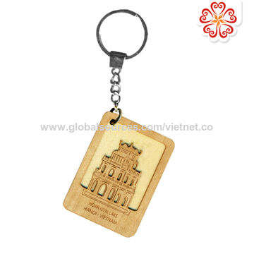 Souvenir Plain Wood Keychain 🏤 Wooden Keychain, Handicraft From Vietnam ...