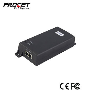 High power 75W PoE Injector PROCET midspan adapter Single POE port ...
