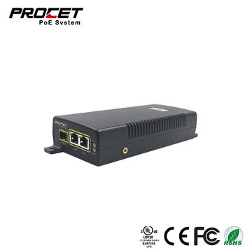60W SFP Fiber PoE Injector PROCET PoE adapter support IEEE802.3af/at ...