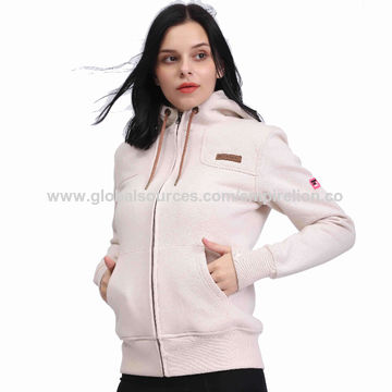 Buy Wholesale China Women Sherpa Lined Zip Up Thermal Hoodie Sweatshirt ...