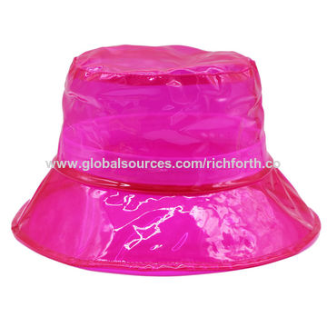 Transperent PVC Bucket Cap Hat Colorful Macaroon Bucket Cap Fashion Cap ...