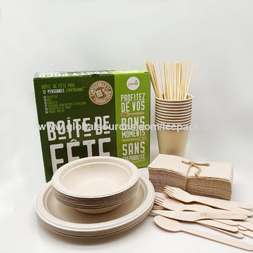 Buy Wholesale China Sugarcane Tableware Set In One Box, Wooden Spoon ...