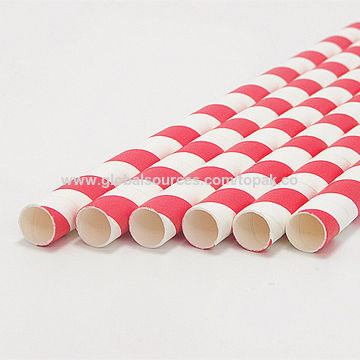Giant Milkshake Paper Straws, Eco-friendly Smoothie Red Stripe Paper ...