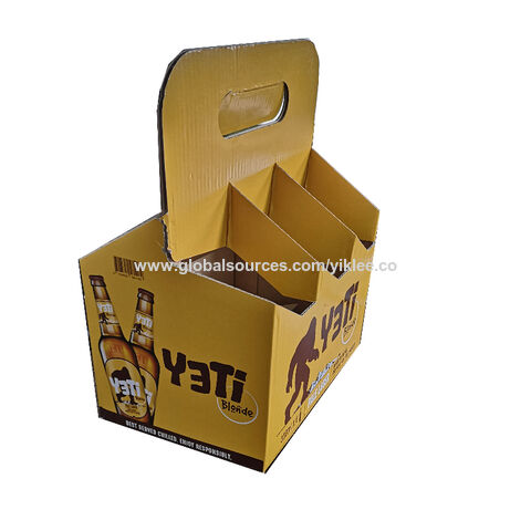 Classic Custom Foldable Corrugated Cardboard 6 Beer Bottle Carrier ...
