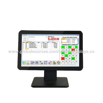 Dual screen 15.6 inch Capacitive Touch Screen All In One POS terminal, wide screen high ...