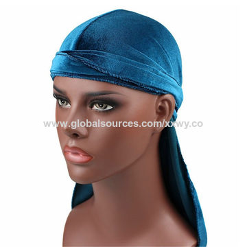 Buy Wholesale China Velvet Durag Bandana Headwear Pure Color Wide Durag ...