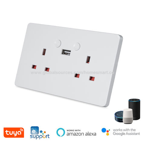 Buy Wholesale China 13a Uk Double Socket Wall Socket With Usb Wifi Uk ...