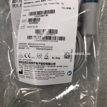 Original Mindray 512FLH Oxygen Probe SpO2 Sensor Adt Finger-tip, 3 ...
